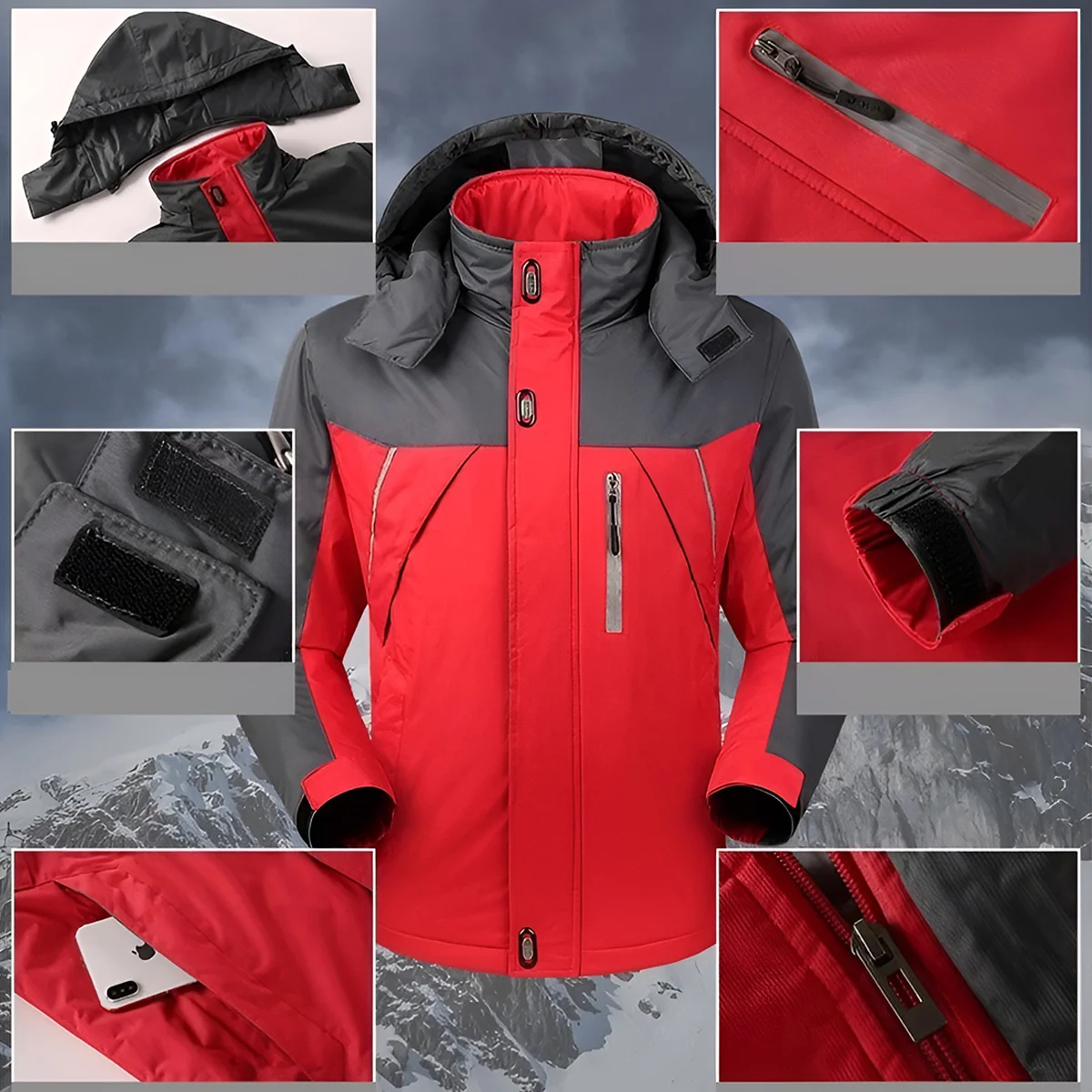 Falcon Exclusive Logo Outdoor Charging Suit Detachable Hood Plush ...